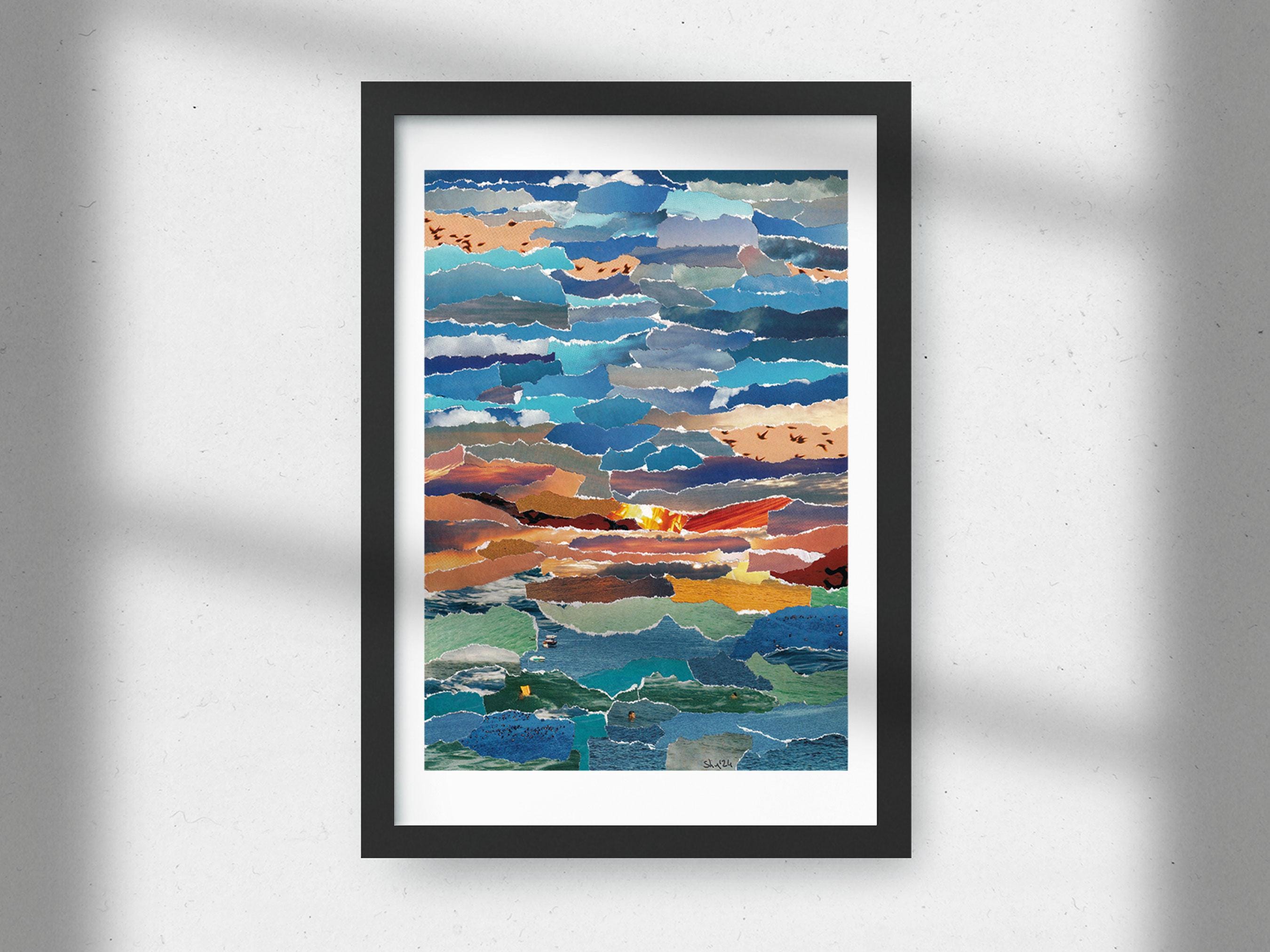 Contemporary Collage Art Print - Time - Etsy