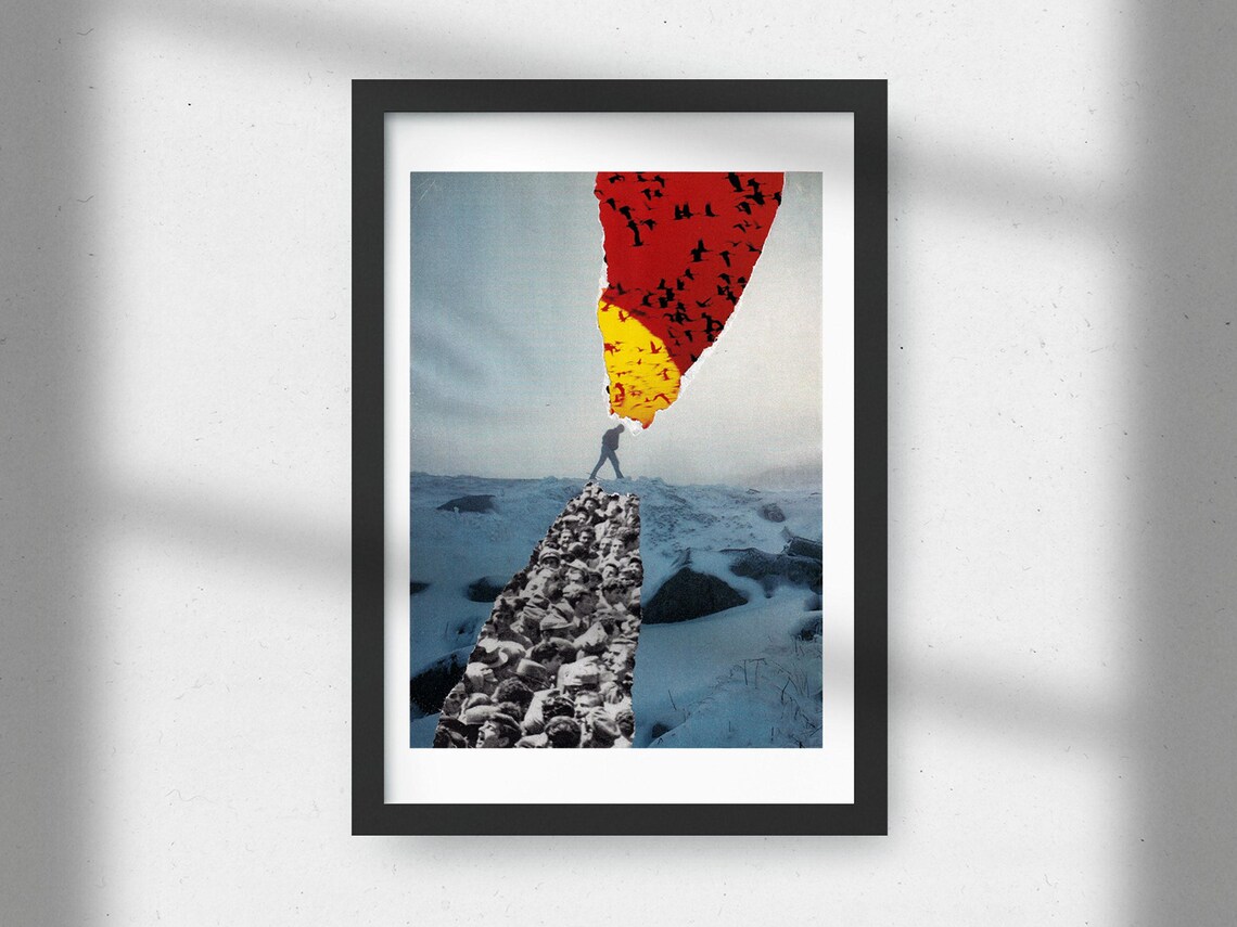 Contemporary Collage Art Print - Temple - Etsy