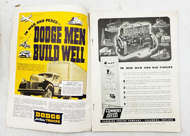 1942 Commercial Car Journal: WWII REO Fleet Issue, Wartime Industry Ads ...