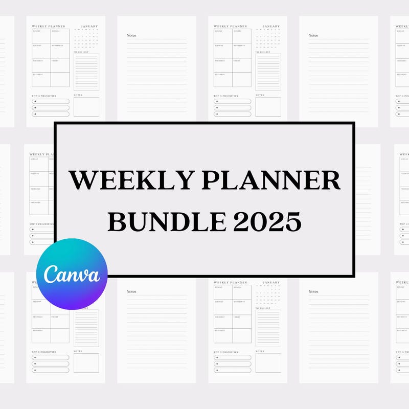 Printable Weekly Planner - Etsy