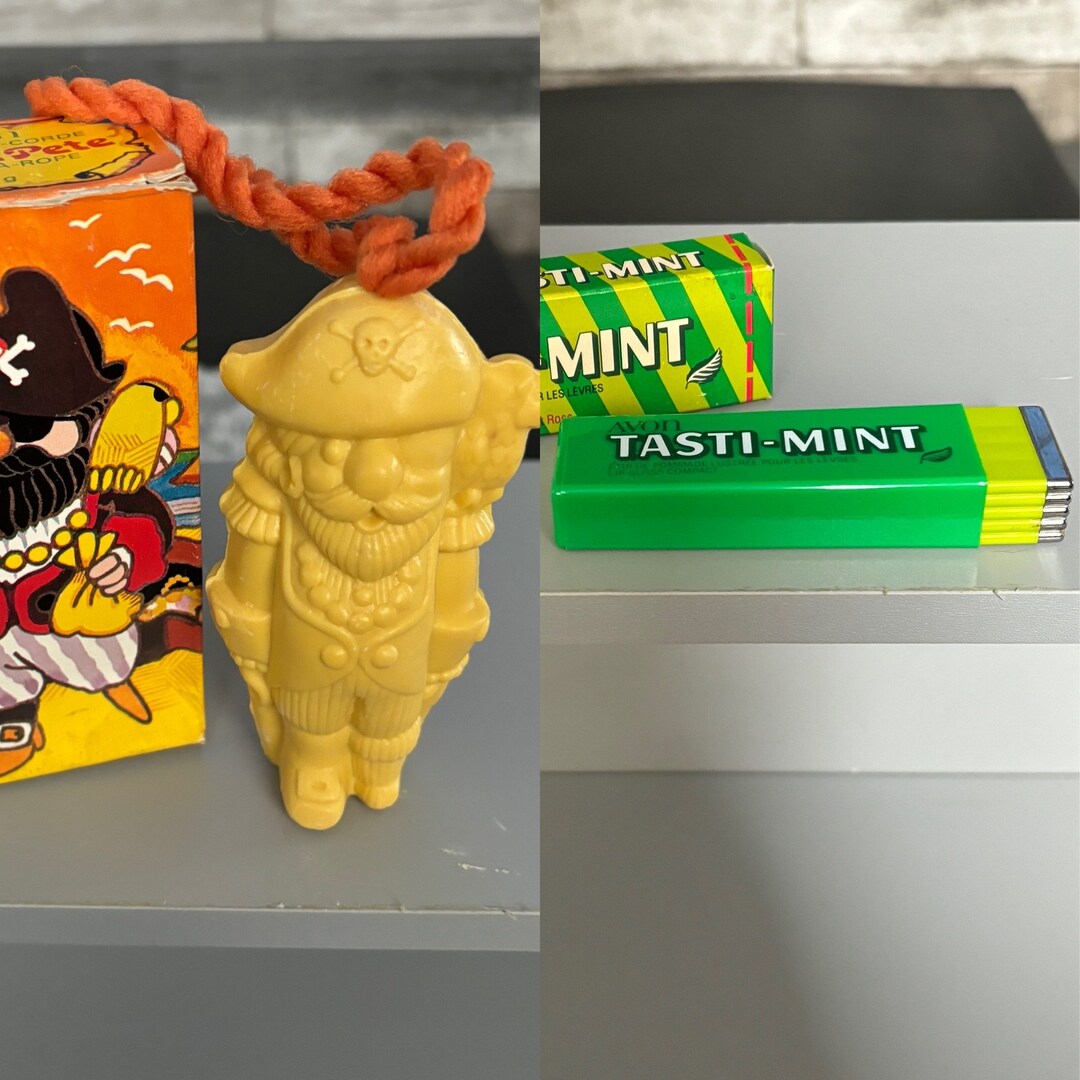 Vintage Avon Tasti-mint Lipgloss Compact and Avon Pirate Pete Soap on a ...