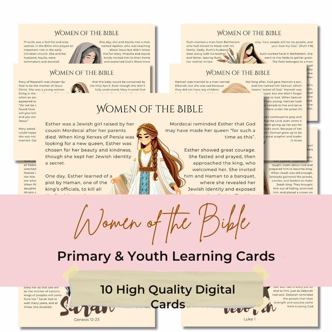 Women of the Bible Digital Cards, Old Testament Primary Lesson, LDS ...