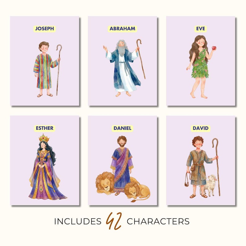 Old Testament Bible Characters Flashcards | 82 Cards Youth & Primary ...