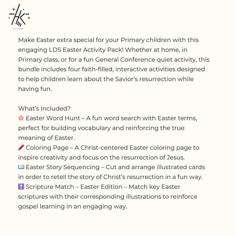 LDS Primary Easter Egg Activity, 4 Fun Activities for Primary Children ...