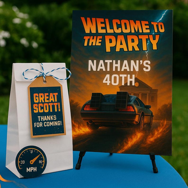 Back to the Future Birthday Banner | Printable Retro Party Decor ...