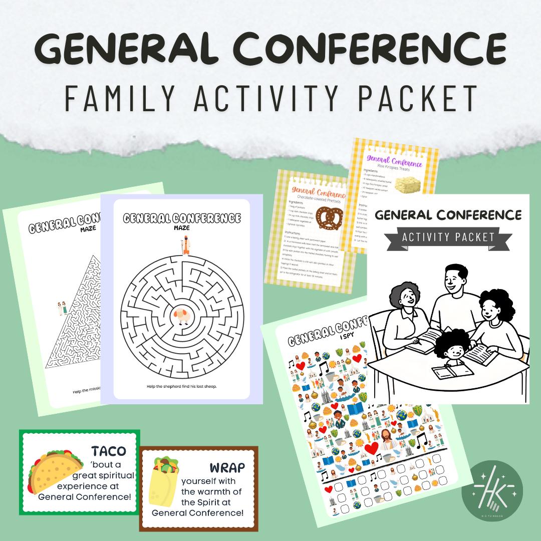 LDS General Conference Family Activity Packet, General Conference Kids ...