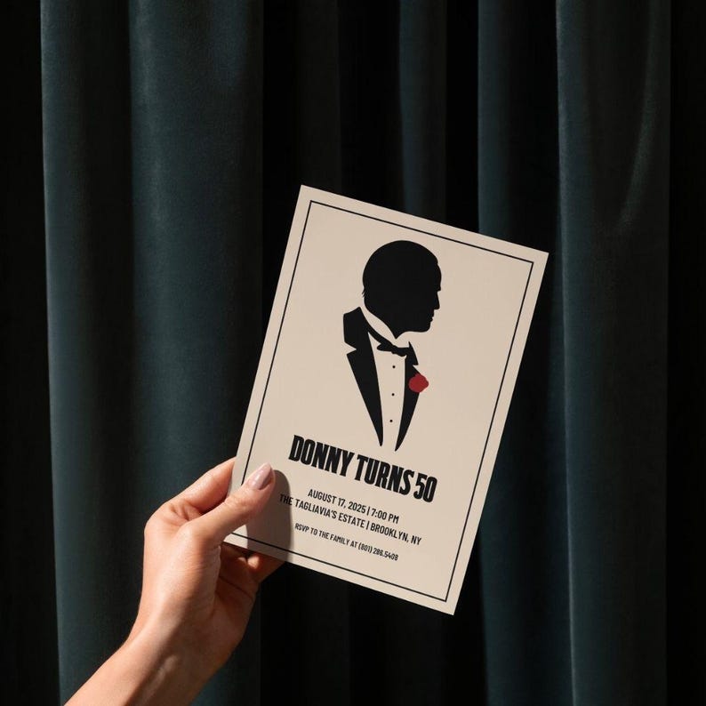 The Godfather Birthday Invitation | Don-inspired Men’s 50th Party ...