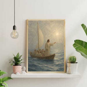 Peace, Be Still | Jesus Calms the Storm Printable, Christian Wall Art ...
