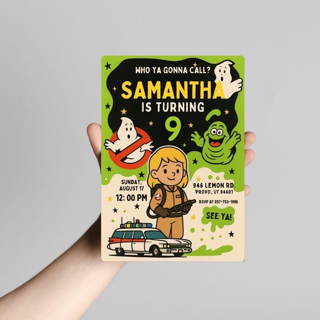 Ghostbusters Birthday Invitation | Birthday Ghostbusters Theme ...