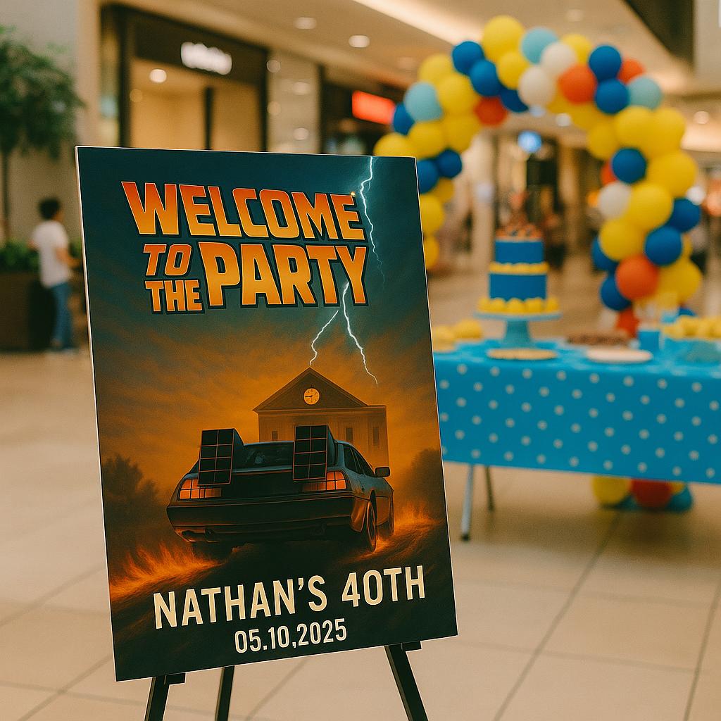 Back to the Future Birthday Welcome Sign | Printable Party Poster ...