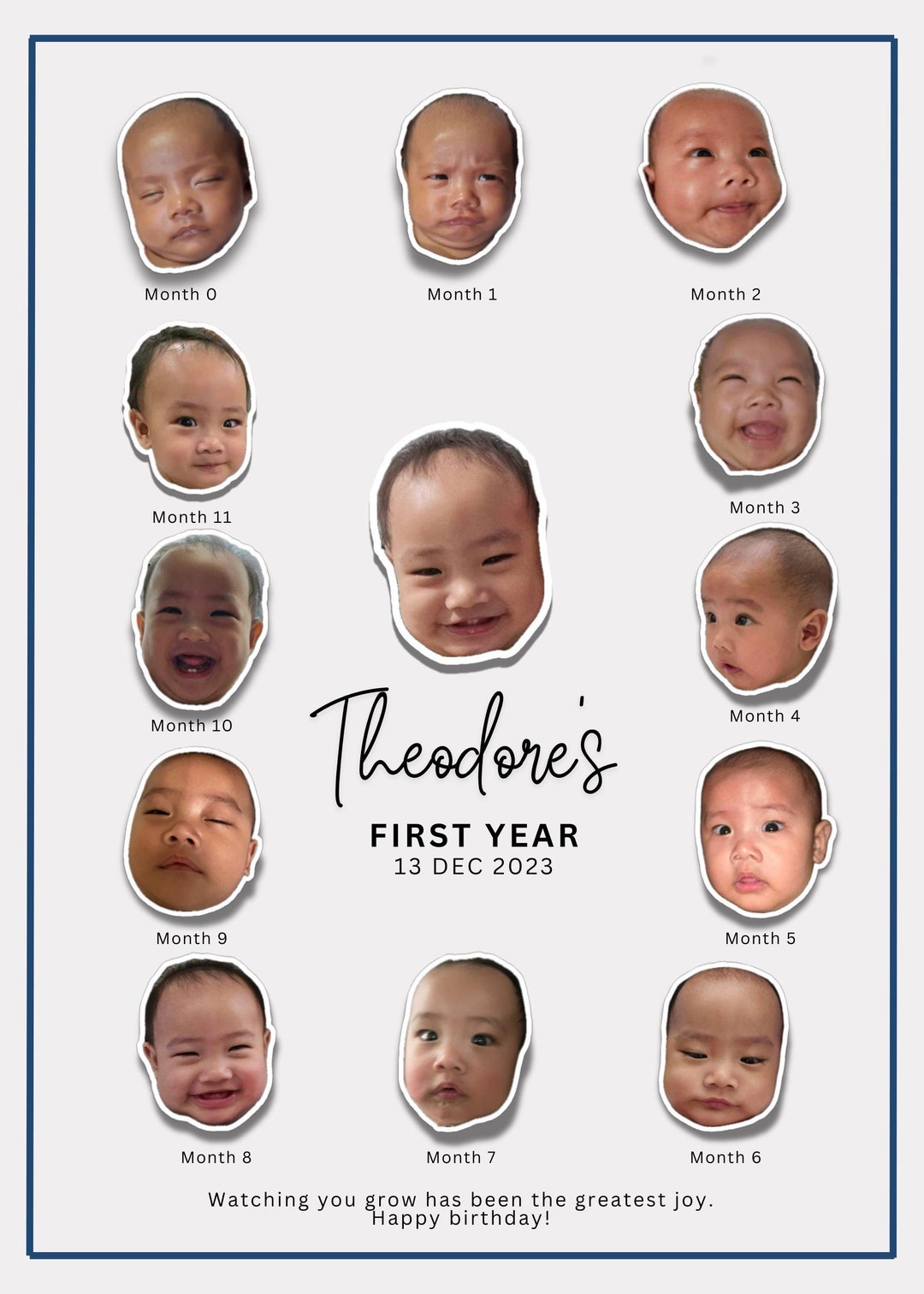 Baby Monthly Milestone, Baby First Birthday Gift, Personalized Baby ...