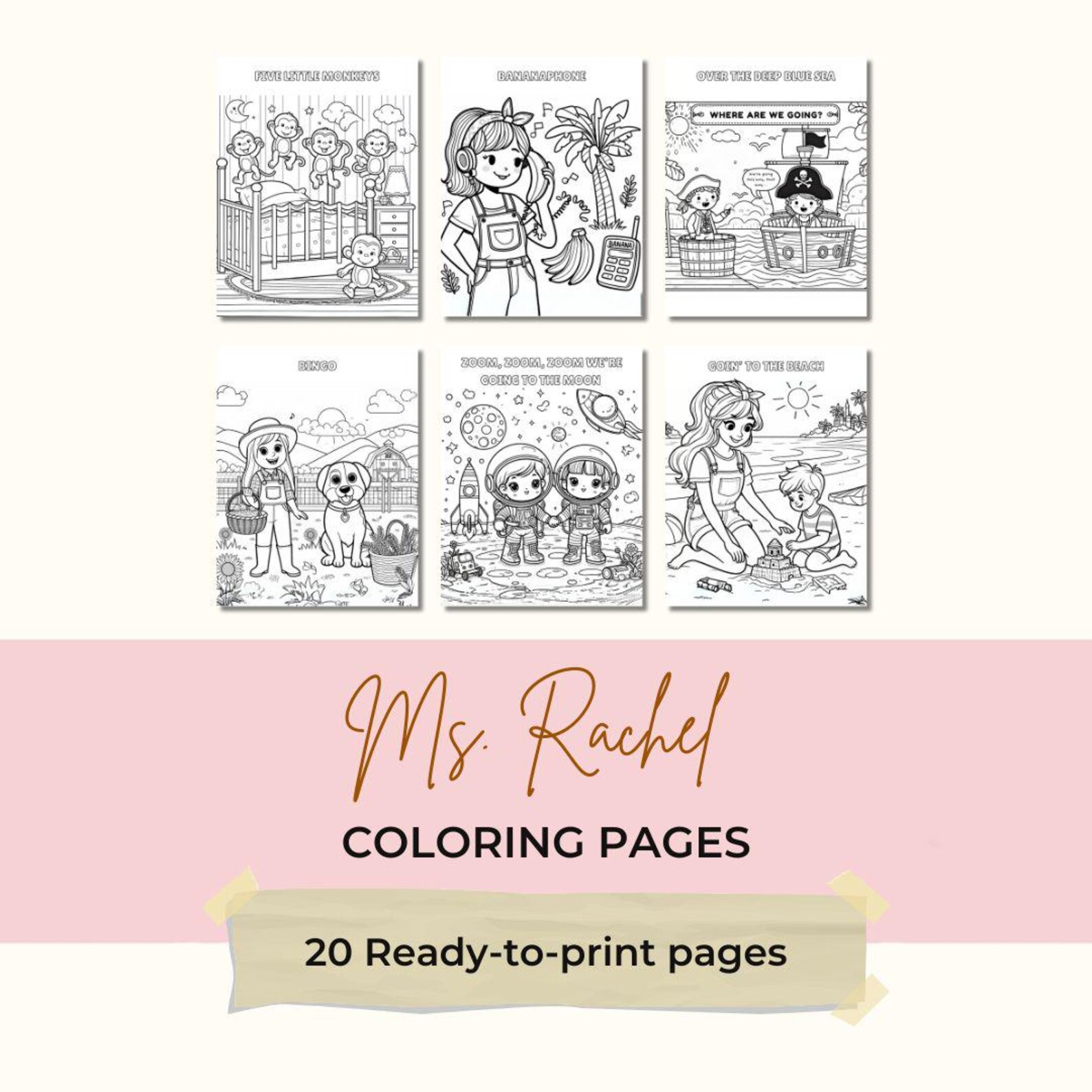 Ms Rachel Coloring Pages Ready to Print, Instant Download, Ms Rachel ...