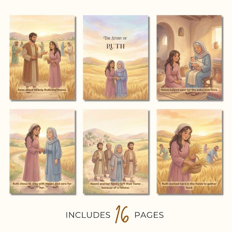 Ruth Flip Chart for Kids | Bible Story Printable, LDS Come Follow Me ...