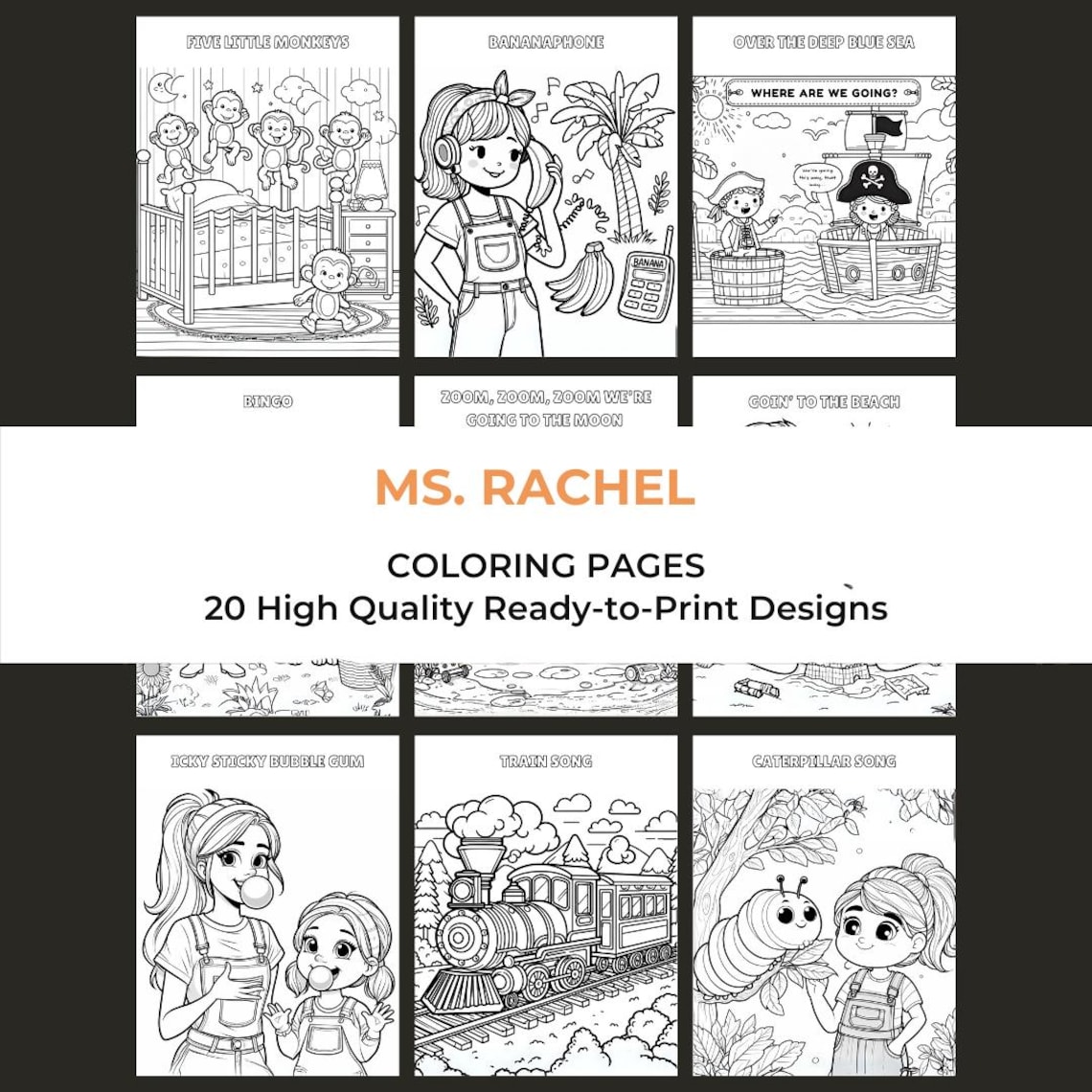 Ms Rachel Coloring Pages Ready to Print, Instant Download, Ms Rachel ...