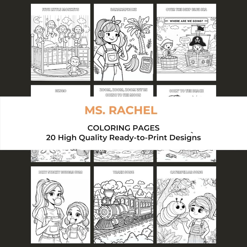 Ms Rachel Coloring Pages Ready to Print, Instant Download, Ms Rachel ...