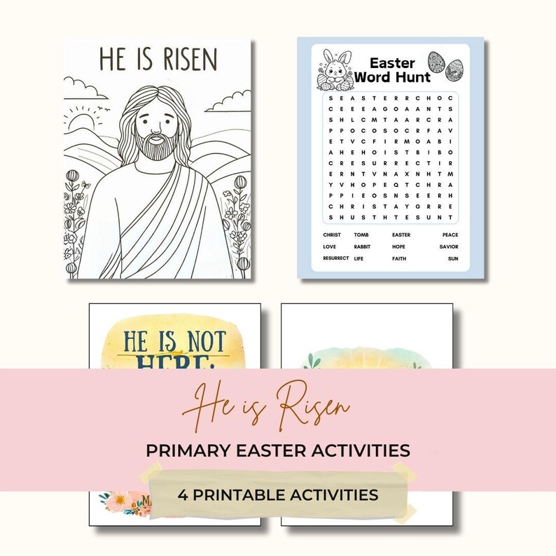 LDS Primary Easter Egg Activity, 4 Fun Activities for Primary Children ...