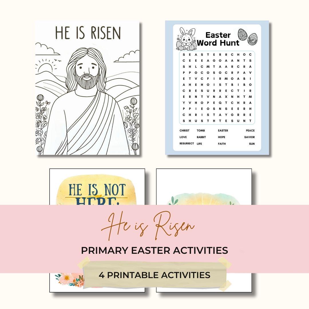 LDS Primary Easter Egg Activity, 4 Fun Activities for Primary Children ...