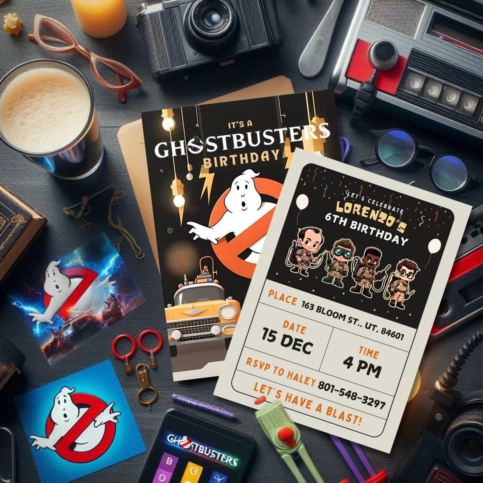 Ghostbusters Birthday Invitation (3 Options) Sci-fi Digital Kids Invite ...