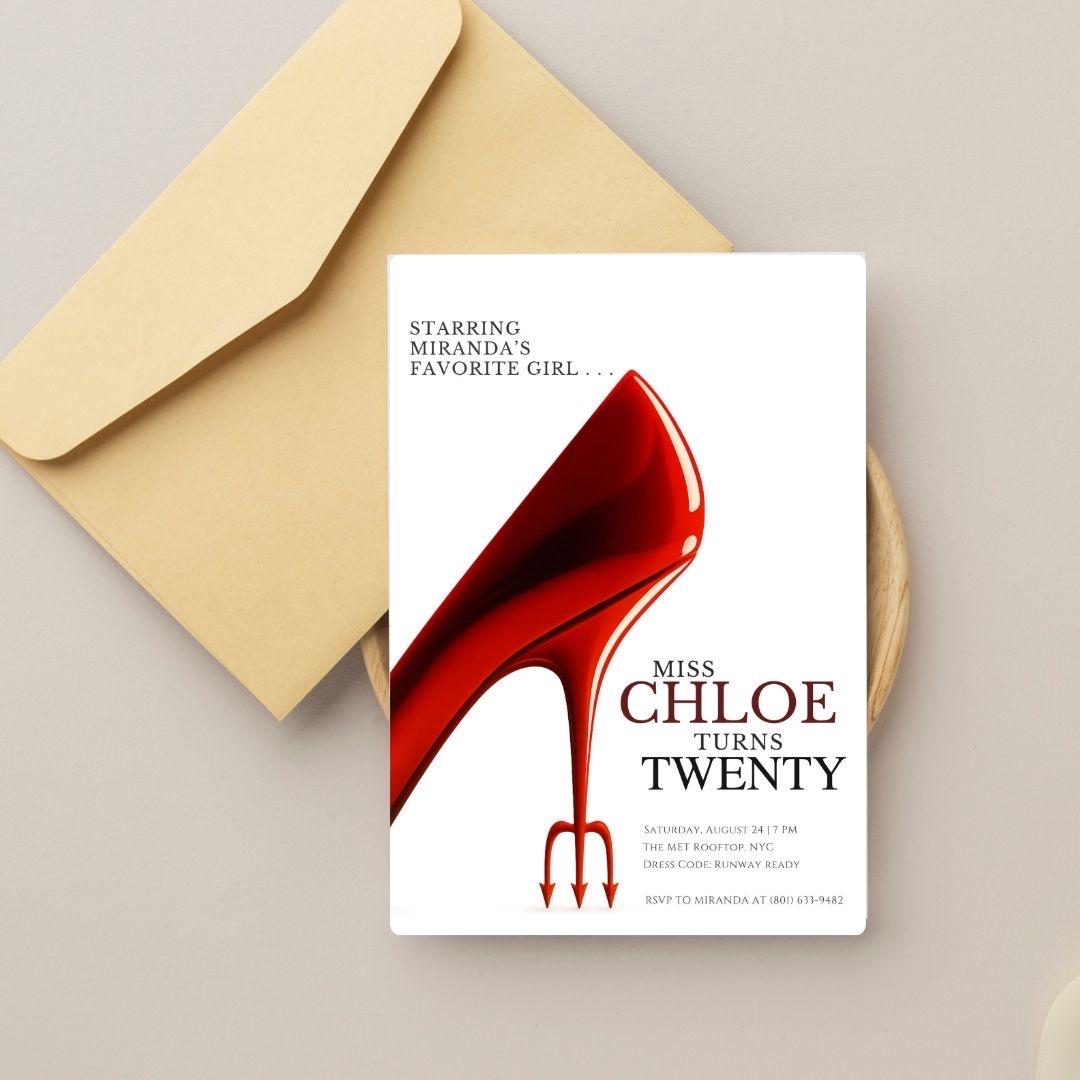 The Devil Wears Prada Birthday Invitation | Fashion Party Invite ...
