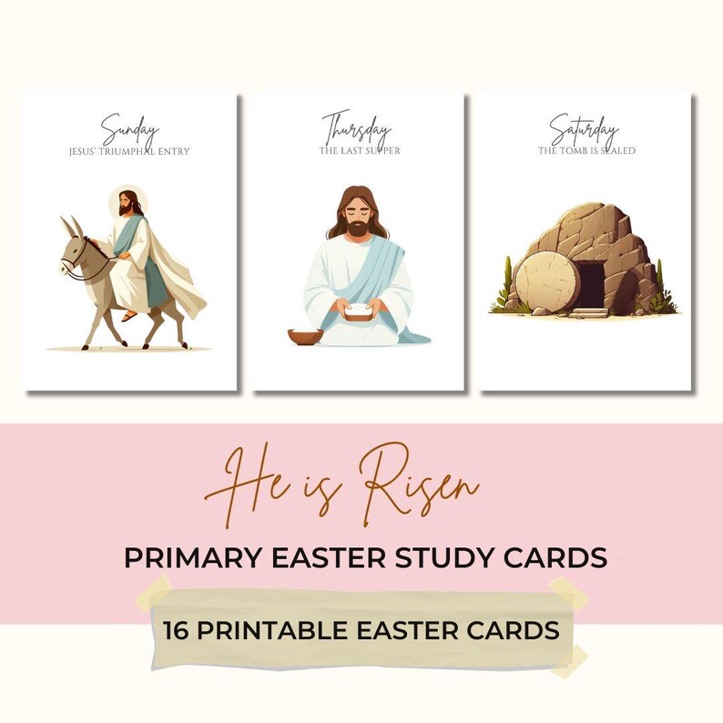 Holy Week Printable Cards | LDS Primary Easter, Sunday School, He is ...