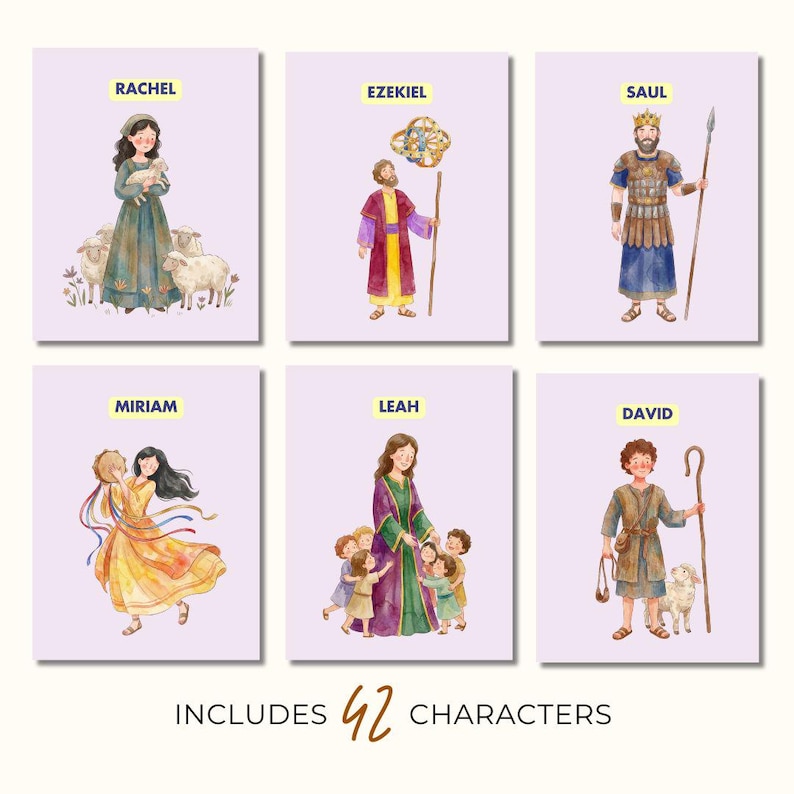 Old Testament Bible Characters Flashcards | 82 Cards Youth & Primary ...