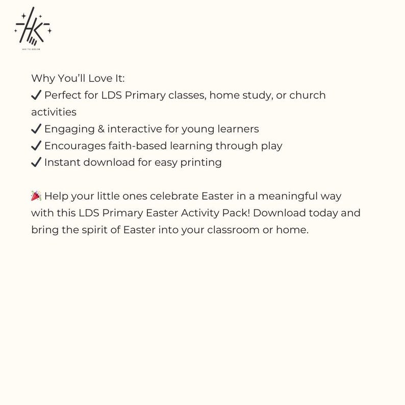 LDS Primary Easter Egg Activity, 4 Fun Activities for Primary Children ...