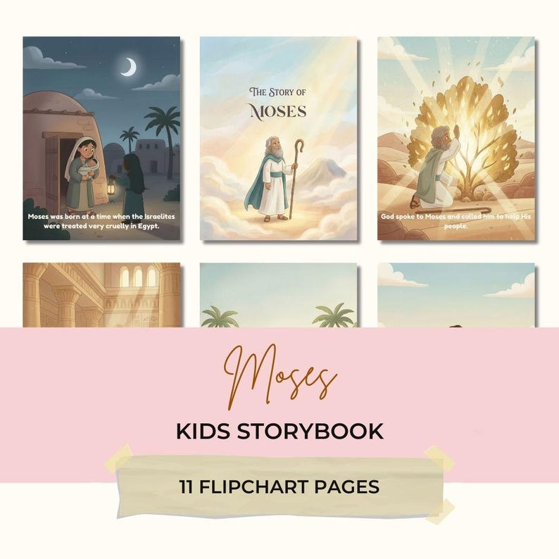 Moses Part 1 Flipchart for Kids | Bible Story Printable, LDS Come ...