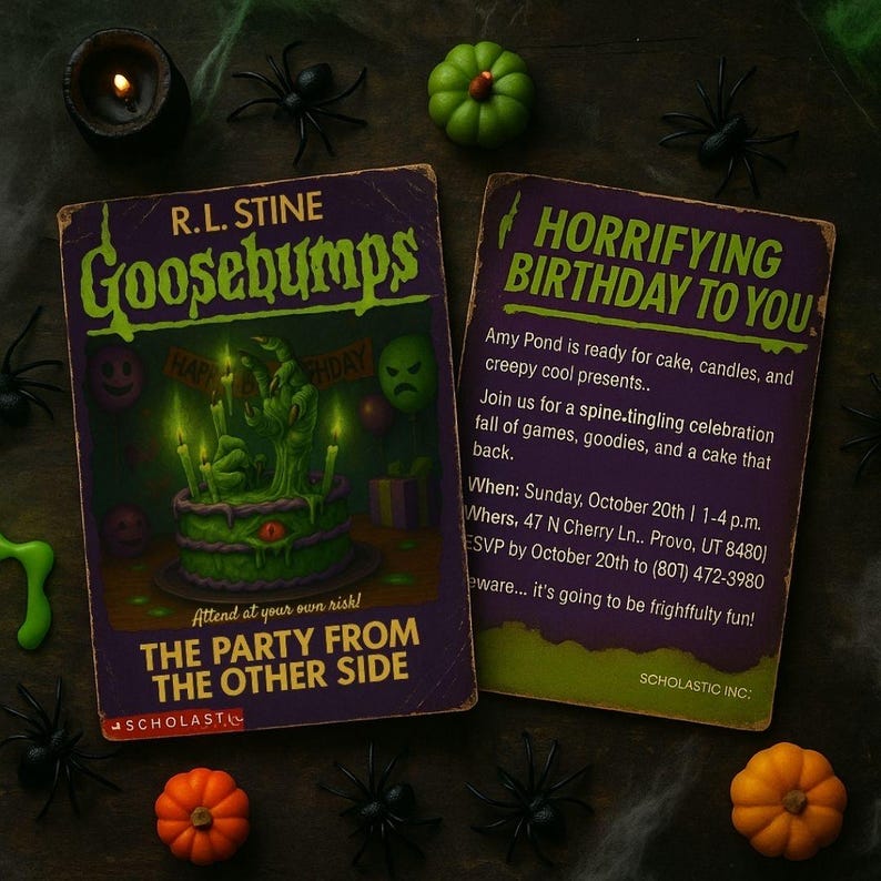 Goosebumps Birthday Invitation | Printable Horror Party Invite, Spooky ...