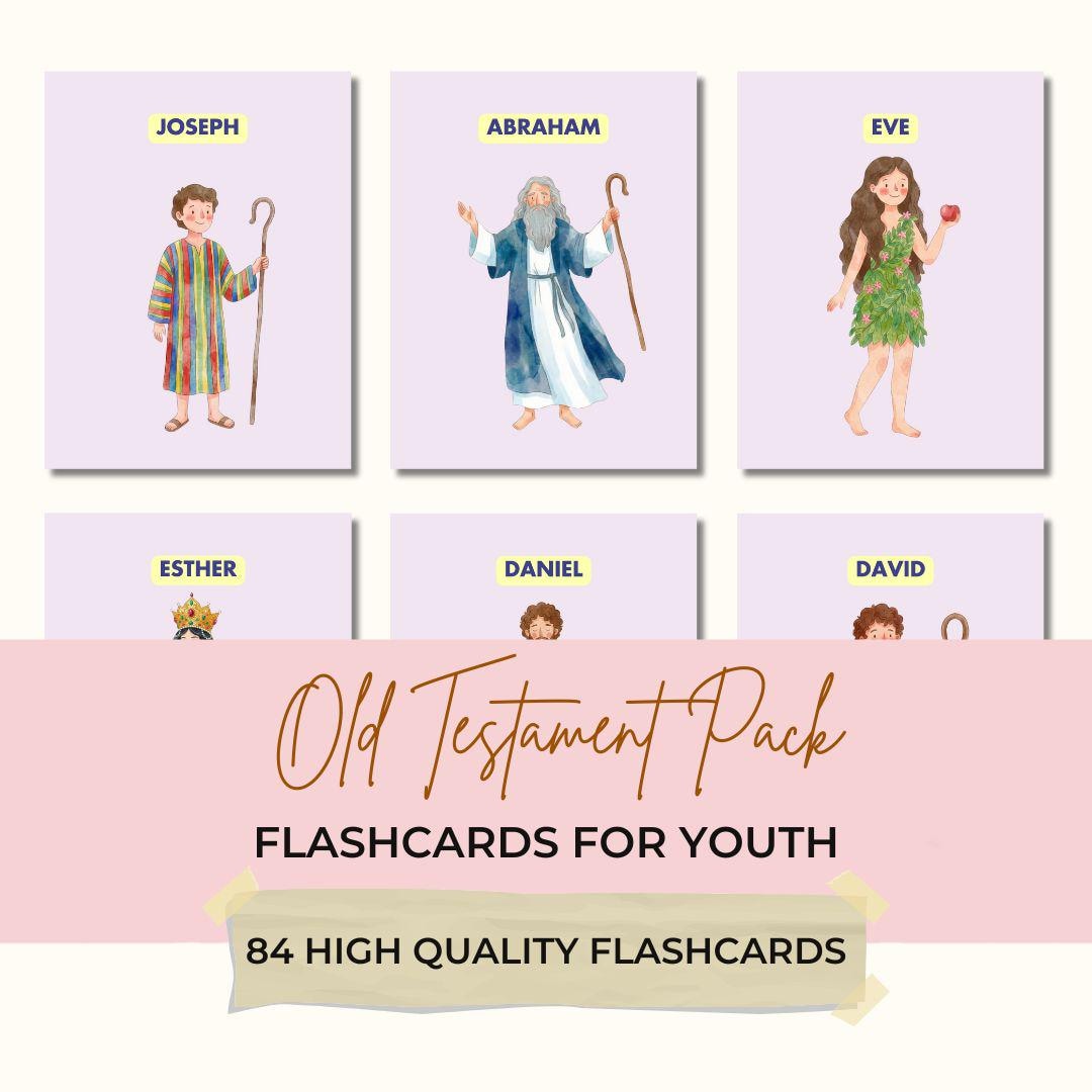 Old Testament Bible Characters Flashcards | 82 Cards Youth & Primary ...