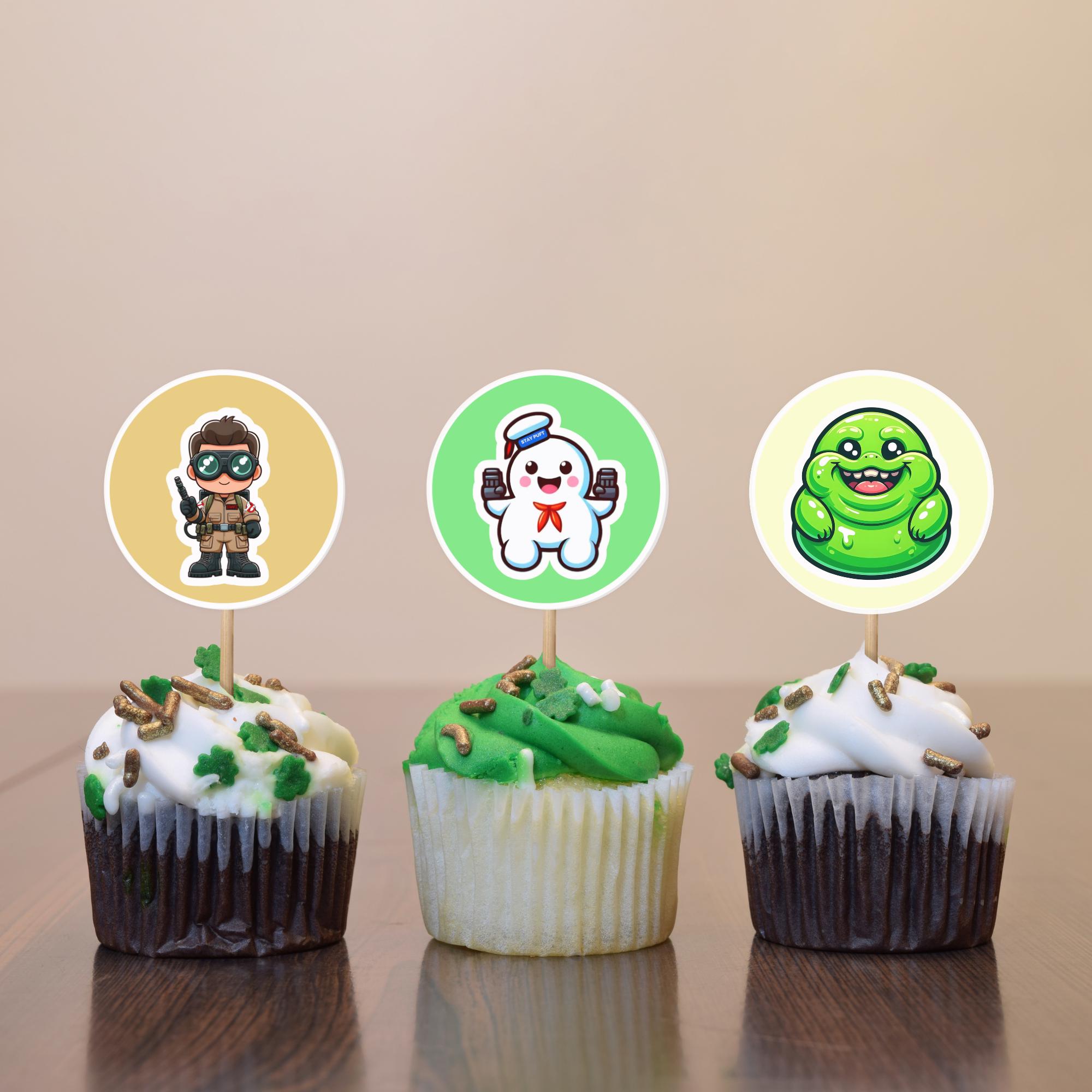 Cute Ghostbusters Cupcake Topper Sci-fi 2" Instant Download for ...