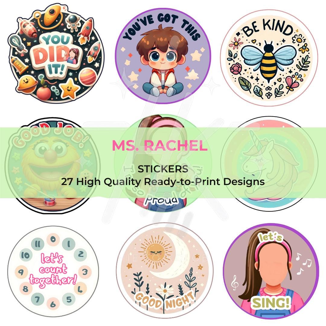 Ms Rachel Stickers, Words of Affirmation, Printable Digital Download ...