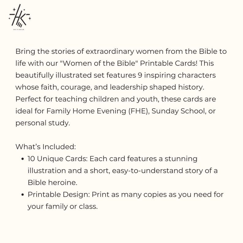 Women of the Bible Digital Cards, Old Testament Primary Lesson, LDS ...