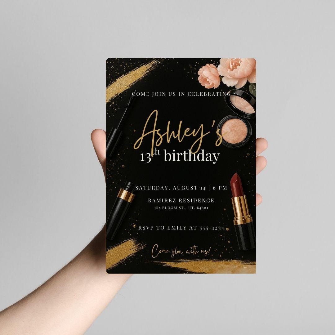 Glam Sephora Birthday Invitation | Girls Makeup Party Invite, Glam Spa ...
