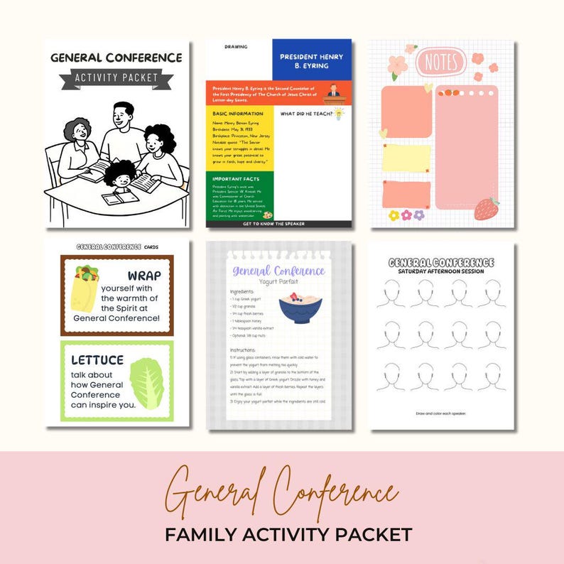 LDS General Conference Family Activity Packet, General Conference Kids ...