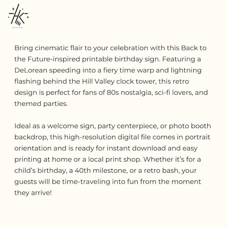 Back to the Future Birthday Welcome Sign | Printable Party Poster ...