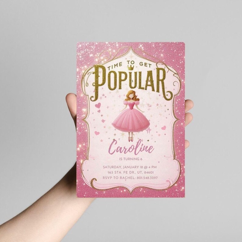 Wicked Birthday Party Invitation, Glinda Inspired Popular Birthday ...