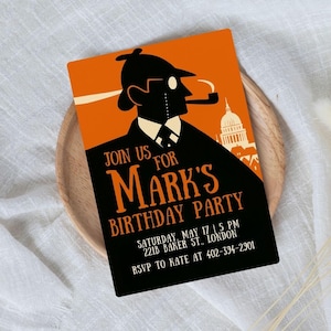 Sherlock Holmes Party Invitation, Murder Mystery Evite, Detective ...
