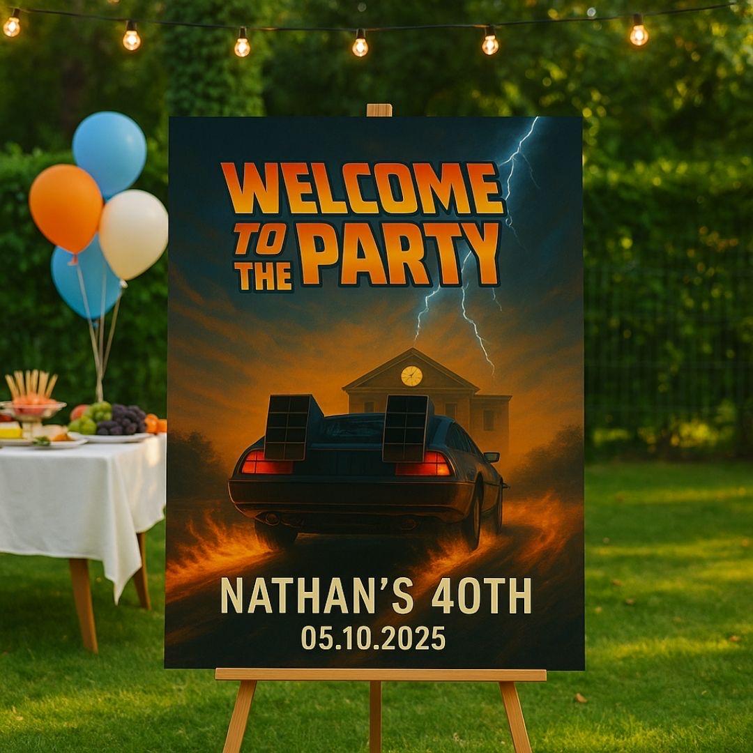 Back to the Future Birthday Welcome Sign | Printable Party Poster ...