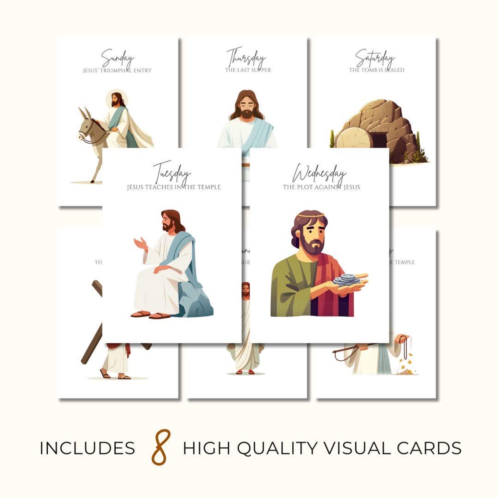 Holy Week Printable Cards | LDS Primary Easter, Sunday School, He is ...
