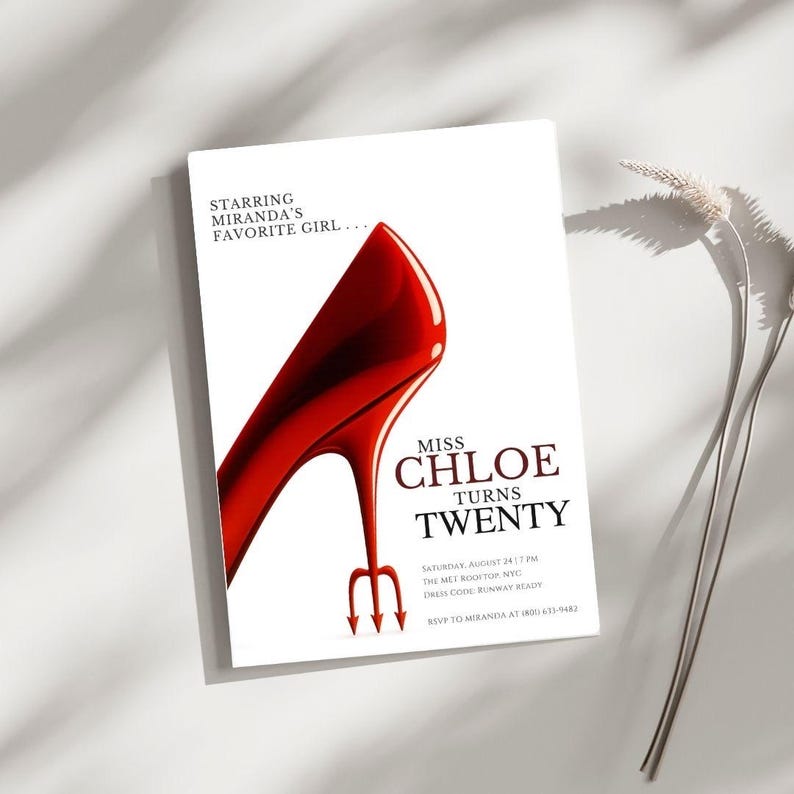 The Devil Wears Prada Birthday Invitation | Fashion Party Invite ...
