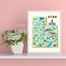 Utah State Map | Cartoon Map of Utah, Utah Map Digital Print, Utah ...