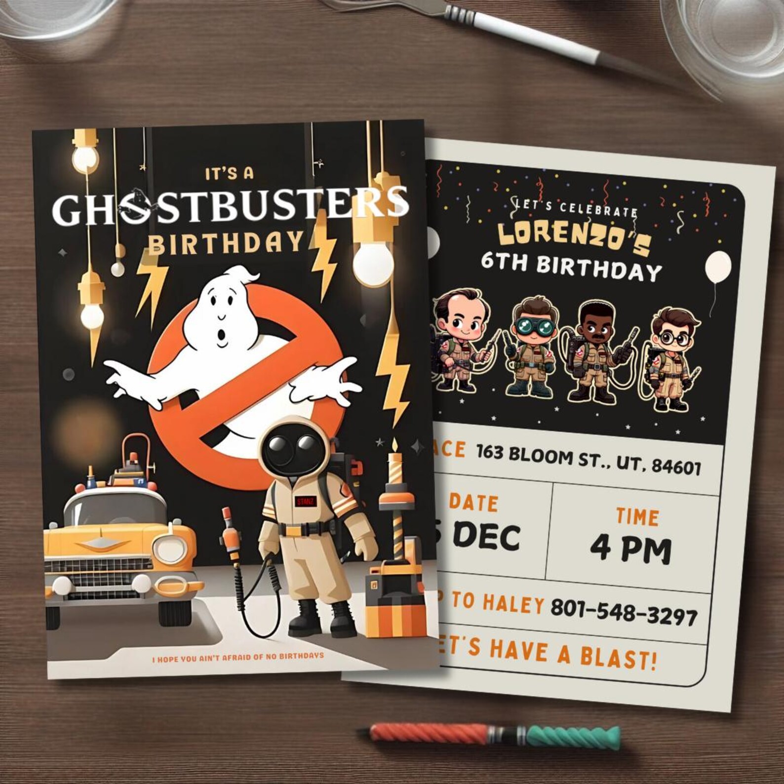 Ghostbusters Birthday Invitation (3 Options) Sci-fi Digital Kids Invite ...