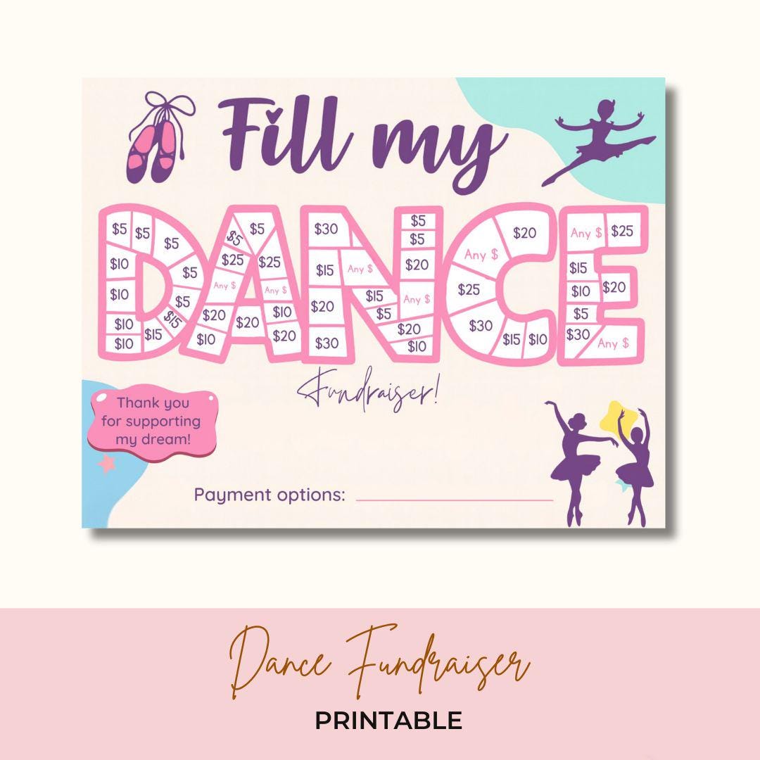 Dance Fundraiser Printable | Editable Dance Fundraiser Template for ...