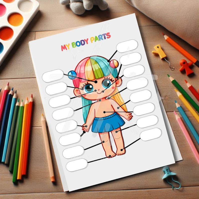 Body Parts Busy Book | Printable Montessori Material & Worksheets for ...