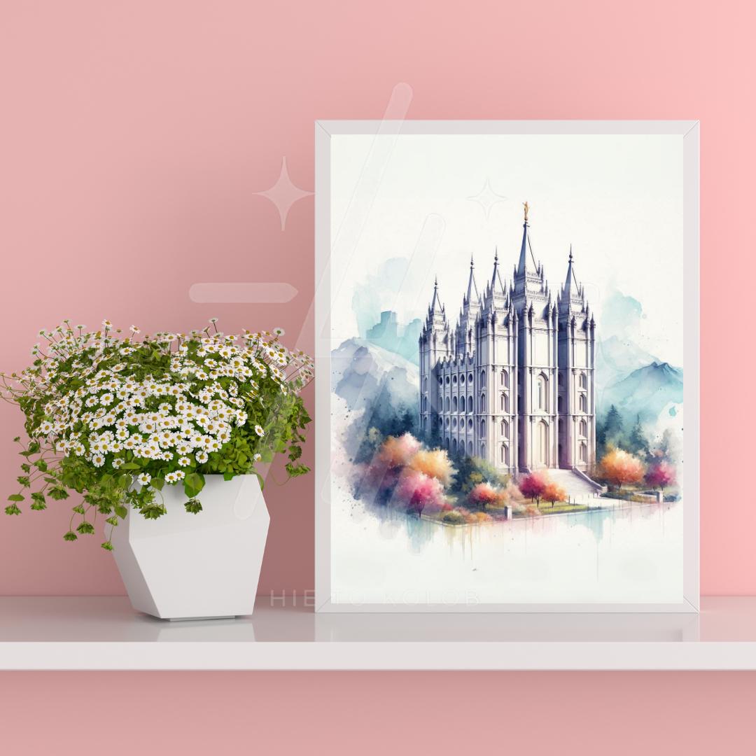 Salt Lake Temple Watercolor | Printable Wall Art, LDS Art, Digital Wall ...