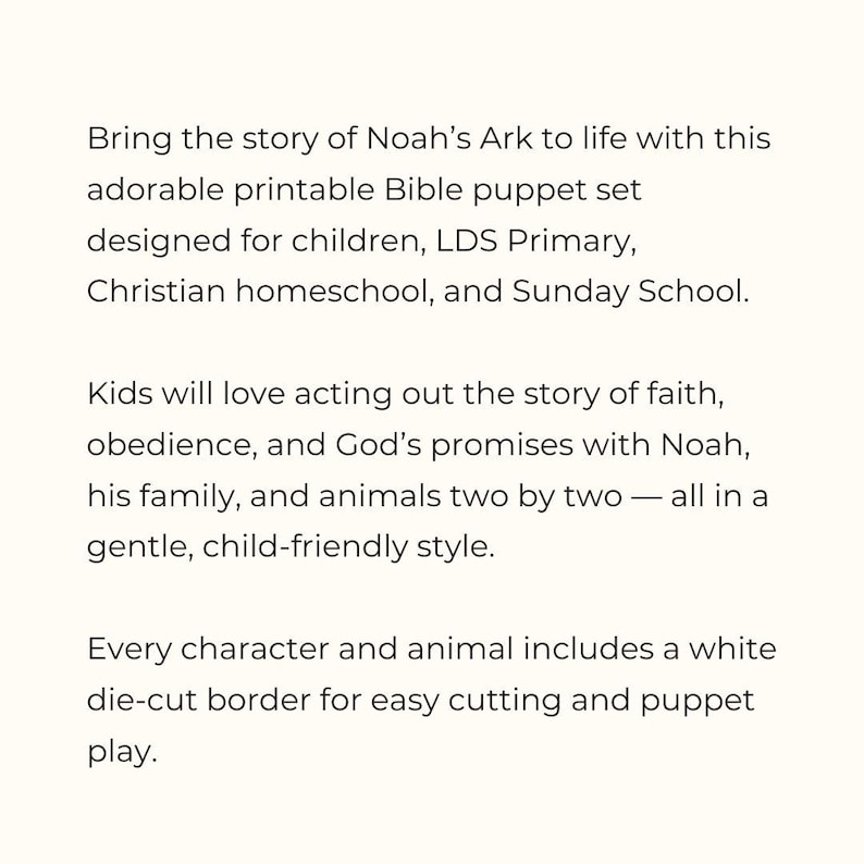 Come Follow Me 2026 Old Testament | Noah's Ark Bible Story Puppets ...