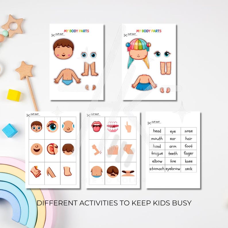 Body Parts Busy Book | Printable Montessori Material & Worksheets for ...