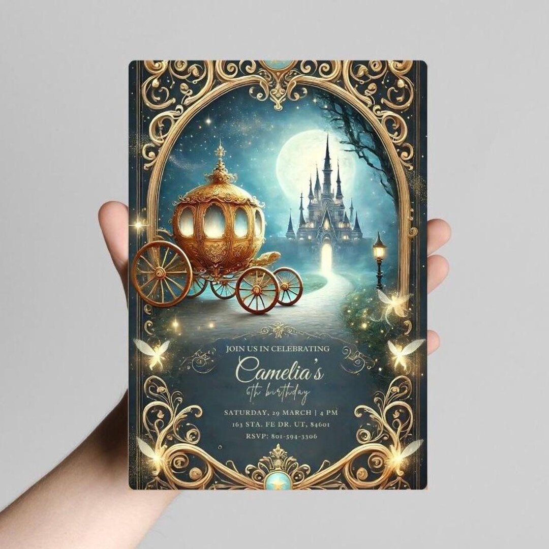 Magical Fairytale Castle Birthday Invitation | Enchanted Princess Party ...