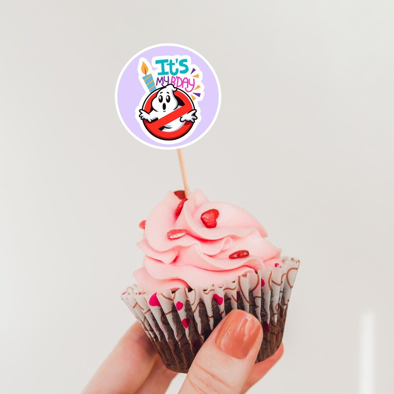 Cute Ghostbusters Cupcake Topper Sci-fi 2" Instant Download for ...
