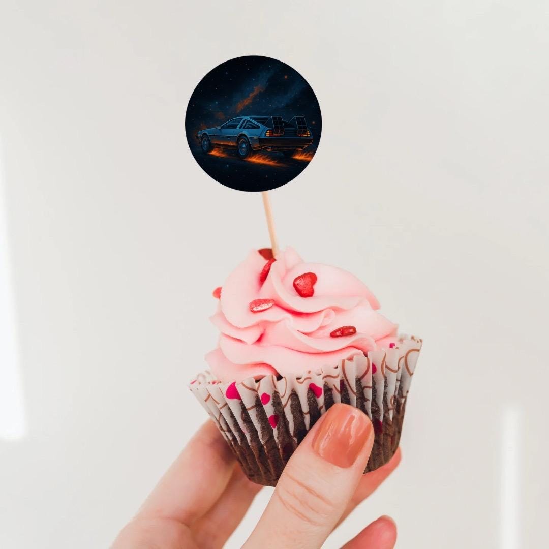 Back to the Future Cupcake Toppers – Printable 80s Sci-fi Party Decor ...